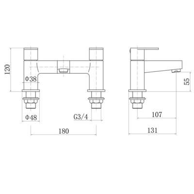 SunDaze Modern Round Bathroom Tub Tap Bath Filler Mixer Taps Chrome