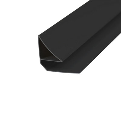SunDaze PVC Black Coving Trim for 5mm Shower Wall Panels 2.7m, Pack of 5