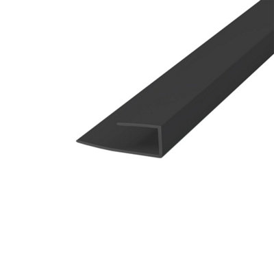 SunDaze PVC Black End Cap Trim for 10mm Shower Wall Panels 2.6m