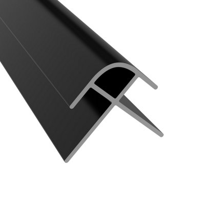 SunDaze PVC Black External Corner Trim for 10mm Shower Wall Panels 2.6m ...