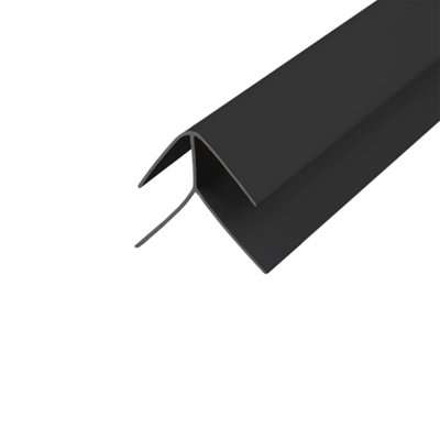SunDaze PVC Black External Corner Trim for 8mm Shower Wall Panels 2.7m ...