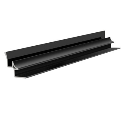SunDaze PVC Black Internal Corner Trim for 10mm Shower Wall Panels 2.6m ...