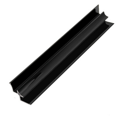 SunDaze PVC Black Internal Corner Trim for 10mm Shower Wall Panels 2.6m ...
