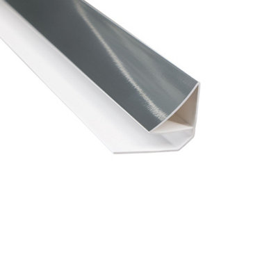 SUNDAZE PVC SILVER COVING TRIM FOR 8MM SHOWER WALL PANELS 2.7M, PACK OF 10