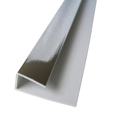 SunDaze PVC Silver End Cap Trim for 10mm Shower Wall Panels 2.6m