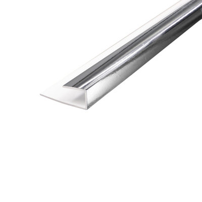 SunDaze PVC Silver End Cap Trim for 5mm Shower Wall Panels 2.7m, Pack of 10