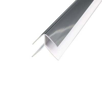 SunDaze PVC Silver External Corner Trim for 8mm Shower Wall Panels 2.7m ...