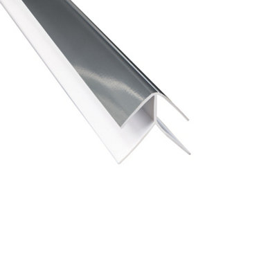 SunDaze PVC Silver External Corner Trim for 8mm Shower Wall Panels 2.7m