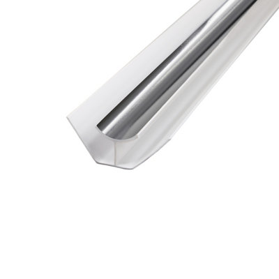 SunDaze PVC Silver Internal Corner Trim for 5mm Shower Wall Panels 2.7m ...