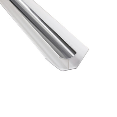 SunDaze PVC Silver Internal Corner Trim for 5mm Shower Wall Panels 2.7m ...
