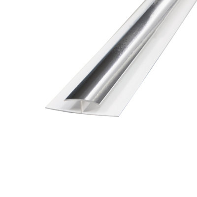 SunDaze PVC Silver Joining Bar Trim for 8mm Shower Wall Panels 2.7m