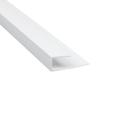 SunDaze PVC White End Cap Trim for 8mm Shower Wall Panels 2.7m