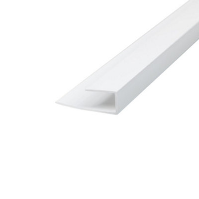 SunDaze PVC White End Cap Trim for 8mm Shower Wall Panels 2.7m