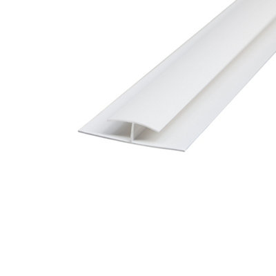 SunDaze PVC White Joining Bar Trim for 5mm Shower Wall Panels 2.7m