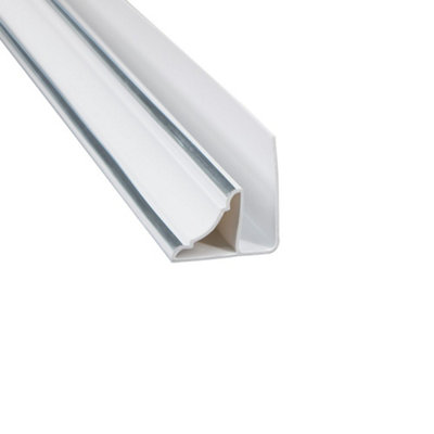 SunDaze PVC White & Silver Coving Trim for 8mm Shower Wall Panels 2.7m ...