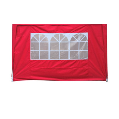 SunDaze Red Side Panel with Window for 3x3M Pop Up Gazebo Tent 1 Piece ...