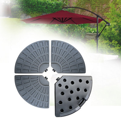 SunDaze Set of 4 Sector Cantilever Parasol Base Stand Weights for ...