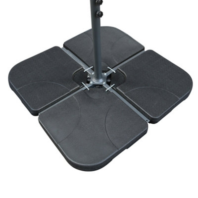 SunDaze Set of 4 Square Parasol Base for Outdoor Garden Banana Hanging ...