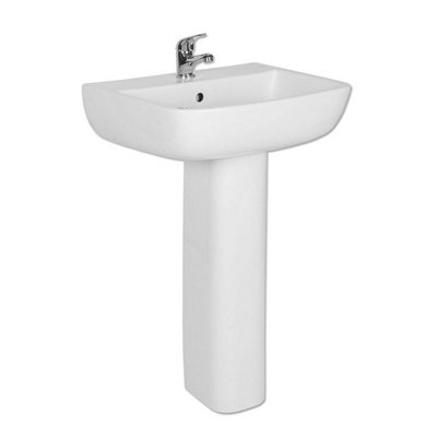 SunDaze Short Projection Bathroom Pedestal 520mm Basin Compact ...