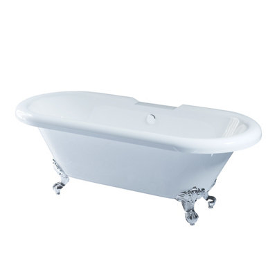 SunDaze Traditional 1700 x 750mm Luxury Slipper Shower Bath with ...