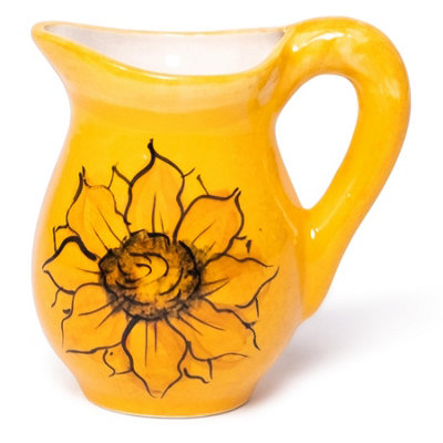 Sunflower Hand Painted Ceramic Yellow Kitchen Dining Small Pourer ...