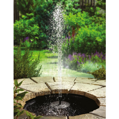 Sunjet 500W Solar Powered Water Jet Fountain Pond Pump Suction Mounted or Floating Garden Pond Water Feature with 3 Spray Heads