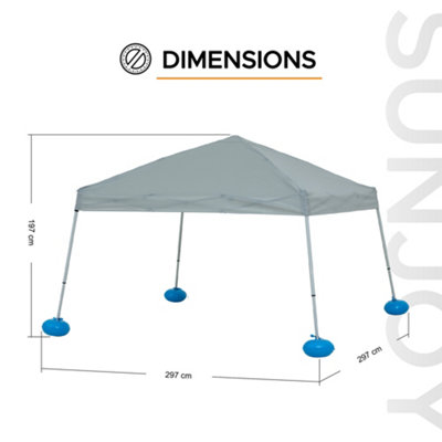 Sunjoy 3x3 M Pool Float with Canopy, Steel and Aluminum Frame Pool ...
