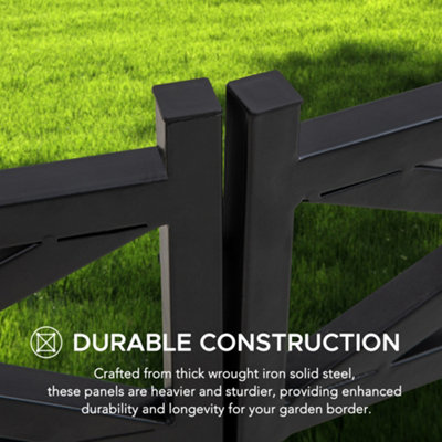 SUNJOY CROMWELL BLACK IRON SOLAR LATTICE FENCE PANELS (5-PACK)