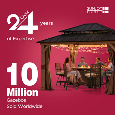 SUNJOY Outdoor Stoff Whirlpool Pavillon KABRU - 220x280cm, Gray