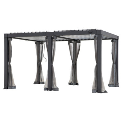 SUNJOY Replacement Mosquito net for Louvered Pergola 3m x 4m