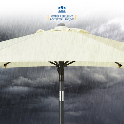 SUNMER 2M Garden Parasol, Sun Shading Umbrella, Easy Open/Close Push Up ...