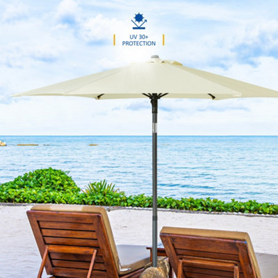 SUNMER 2M Garden Parasol, Sun Shading Umbrella, Easy Open/Close Push Up ...