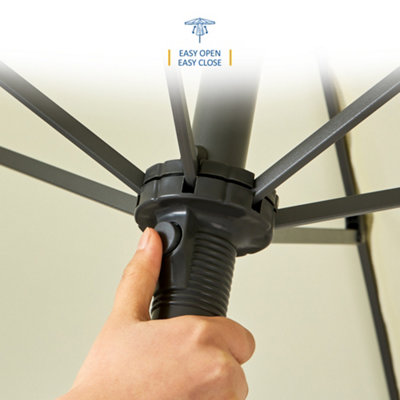 SUNMER 2M Garden Parasol, Sun Shading Umbrella, Easy Open/Close Push Up ...