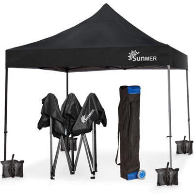 SUNMER 3Mx3M Steel Framed Gazebo - Black | DIY at B&Q