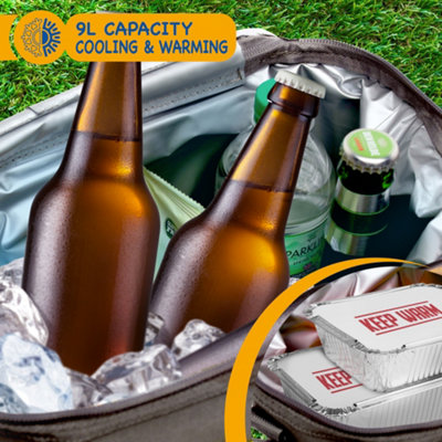 SUNMER 9L COOLER BAG WITH SHOULDER STRAP - GREY & LIME