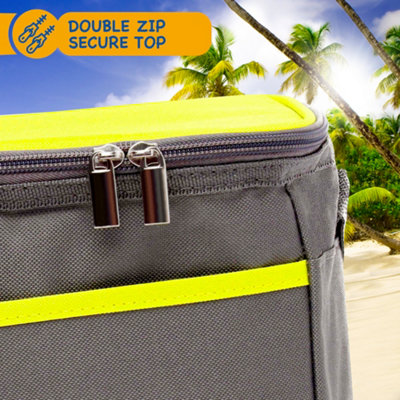 SUNMER 9L COOLER BAG WITH SHOULDER STRAP - GREY & LIME