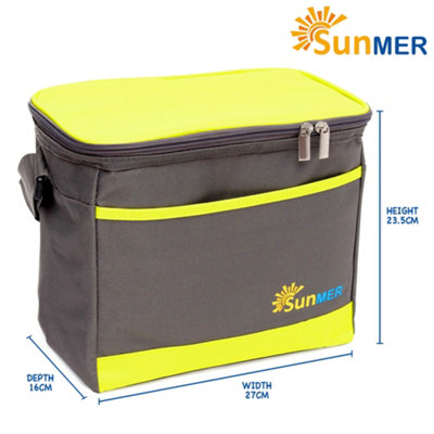 SUNMER 9L COOLER BAG WITH SHOULDER STRAP - GREY & LIME