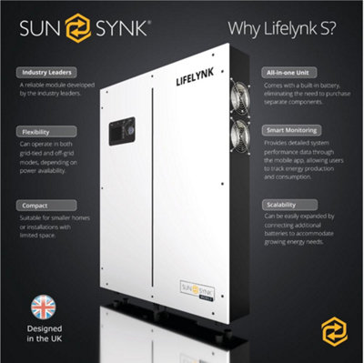 Sunsynk Lifelynk S 2.5kW All In One Hybrid Battery & Solar Inverter ...