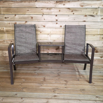 Suntime Havana Bronze Copper Duo Love Seat / Tete a Tete Garden Bench