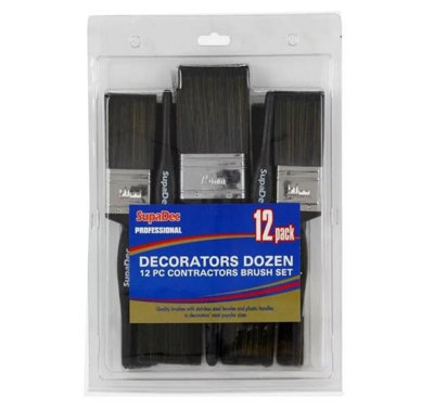 SupaDec Decorators Paint Brush Set, Pack of 12 - Professional ...