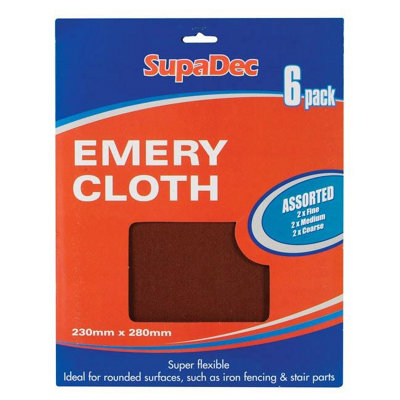 SupaDec Emery Cleaning Cloths (Pack of 6) Red (One Size) | DIY at B&Q