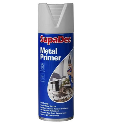 SupaDec Metal Primer Spray-Paint, Grey 400ml - Fast Drying - Rust ...