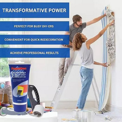 SupaDec Overlap & Border Wallpaper Adhesive Paste 250g - High-Tack ...