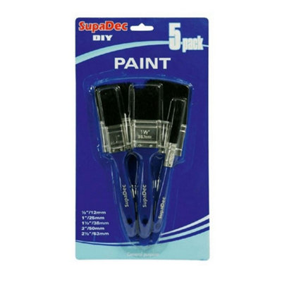 SupaDec Paint Brush Set (5 Pack) Blue/Black (One Size) | DIY at B&Q