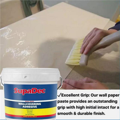 SupaDec Ready Mixed Wallcovering Adhesive 2.4kg - Strong Grab - Easy ...