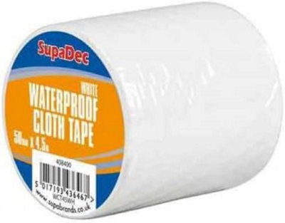 SupaDec Waterproof Cloth Tape White, 48mm x 4.5m - Heavy Duty Self ...