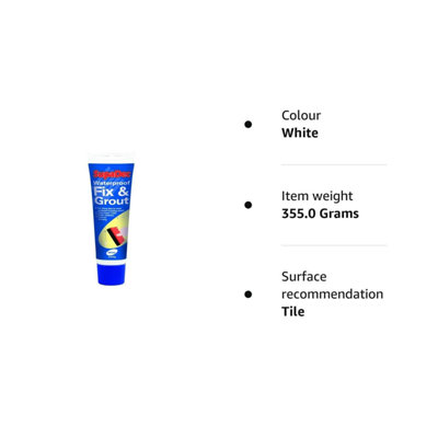 SupaDec Waterproof Tile Fix & Grout White, 330g - Ready-Mixed Adhesive ...