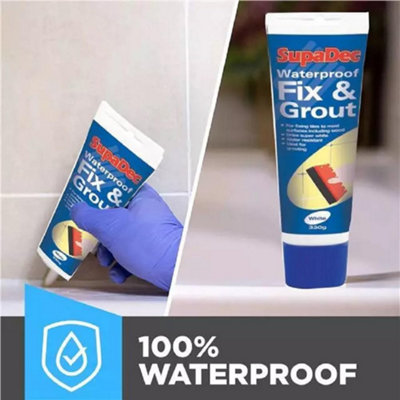 SupaDec Waterproof Tile Fix & Grout White, 330g - Ready-Mixed Adhesive ...