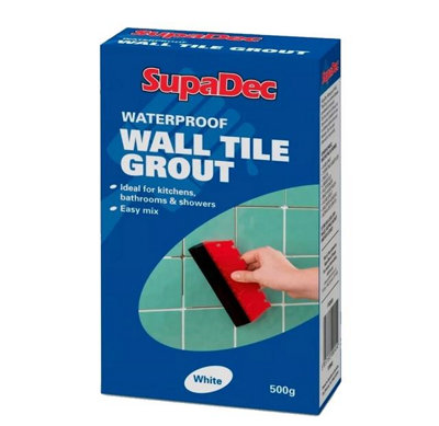 SupaDec Waterproof Wall Tile Grout White, 500g -Mould Resistant Powder ...