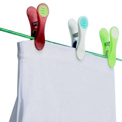 SupaHome Plastic Clothes Pegs (Pack of 10) Multicoloured (One Size ...